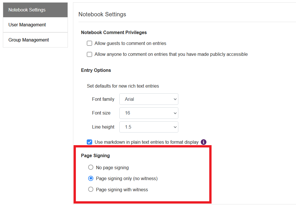 Signing and Witnessing a Notebook Page – LabArchives Gov