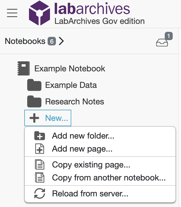 Adding Folders and Pages – LabArchives Gov