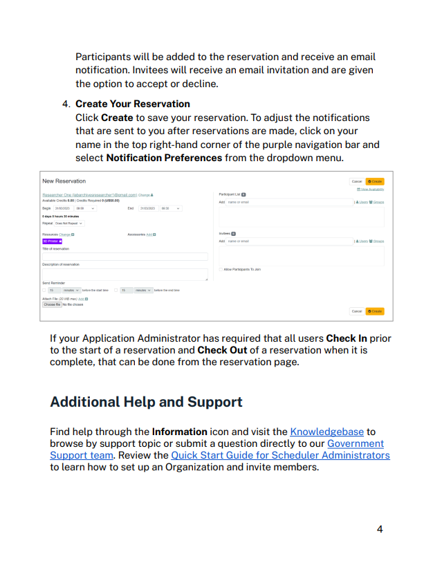 Quick Start Guide for Scheduler Users – LabArchives Gov