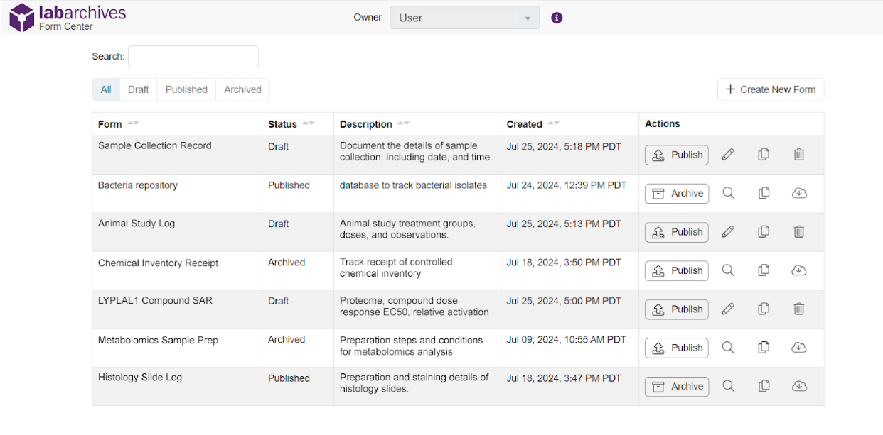 Form Center – LabArchives Gov