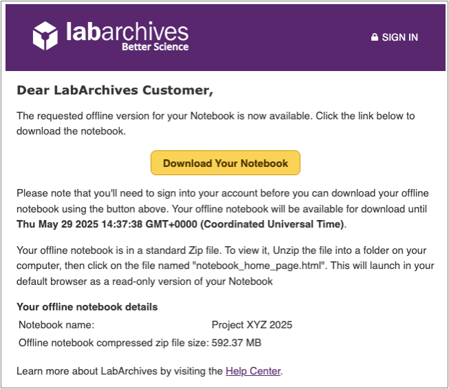 Creating an Offline Notebook – LabArchives Gov