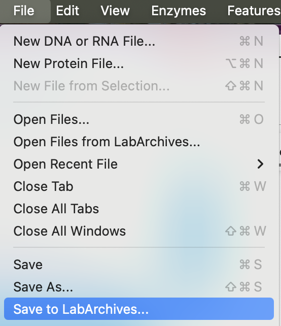 SnapGene Integration – LabArchives Gov