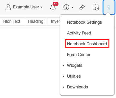 Notebook Dashboard – LabArchives Gov